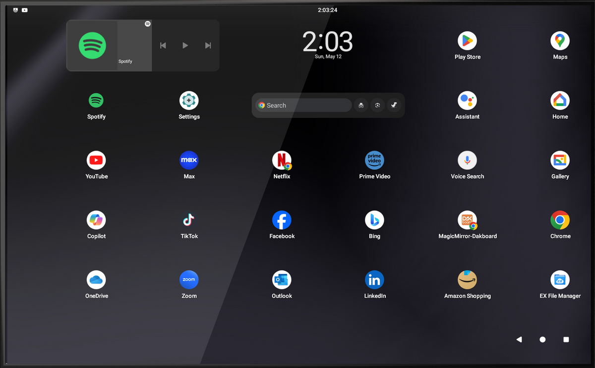 Framed DAKboard Android Touchscreen Smart Mirror - 32"Samsung QLED in – Smarty Mirrors