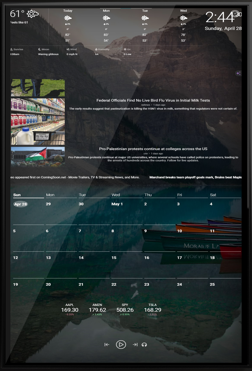 Customize Your Framed DAKboard Smart Mirror - Choose Your Display and – Smarty Mirrors