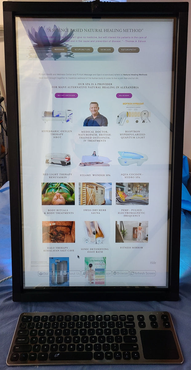 Framed Google Assistant Smart Mirror Touchscreen 32" Samsung 4K QLED i ...